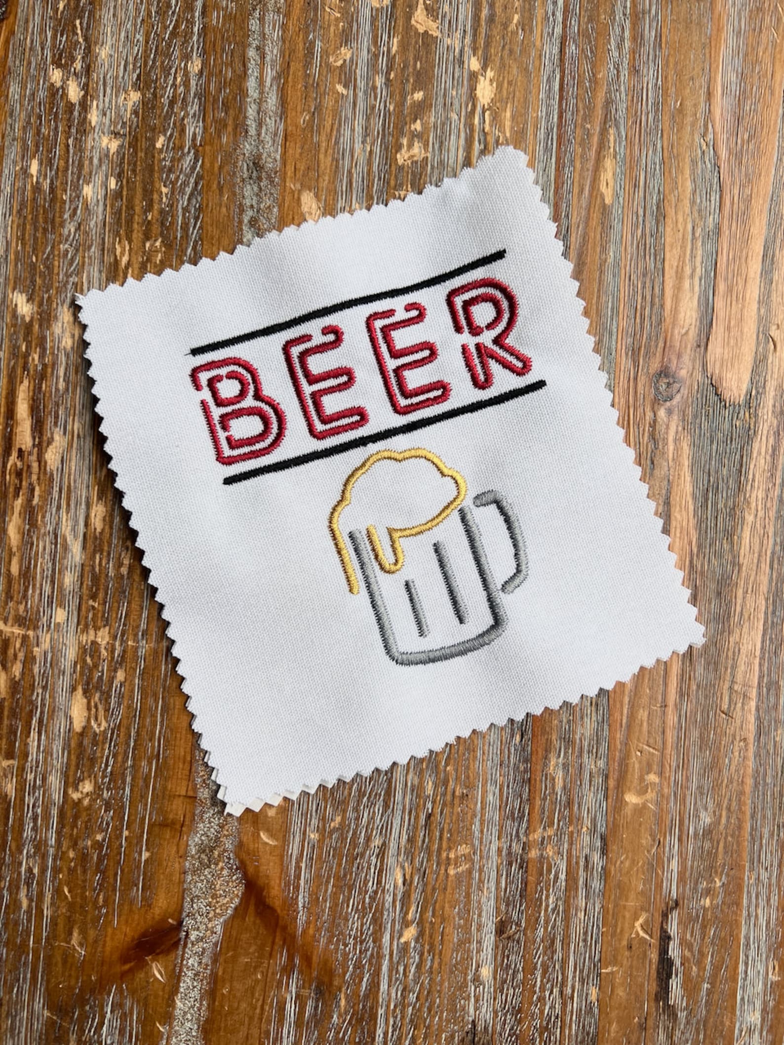 Beer Sign Machine Embroidery Design Beer Embroidery Design - Etsy