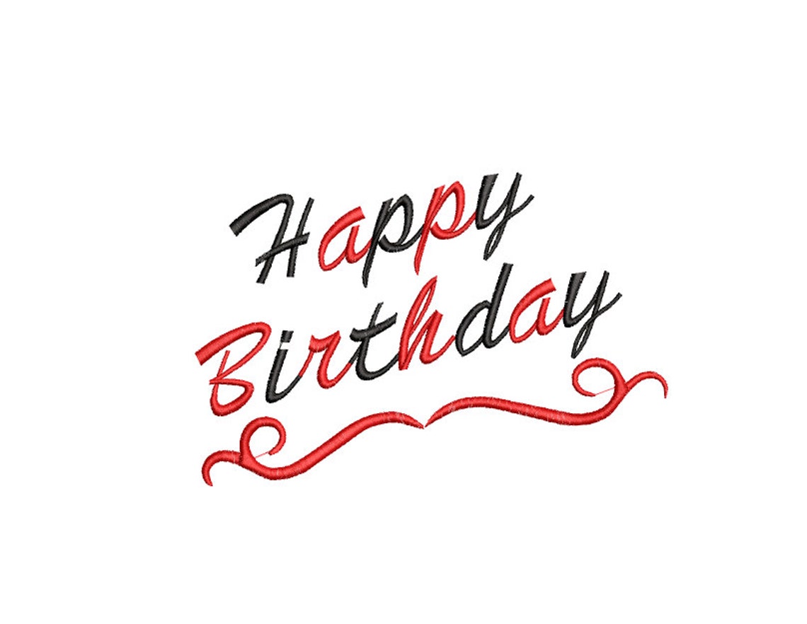 Happy Birthday Machine Embroidery Design, 2 Sizes, Birthday Embroidery ...