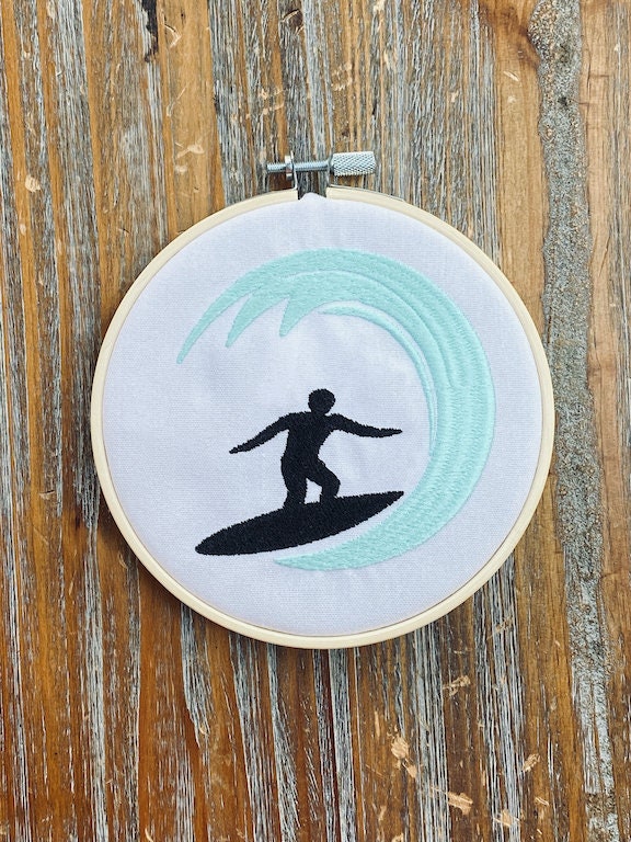 Surf Machine Embroidery Design 2 Sizes Surfing Embroidery - Etsy Australia