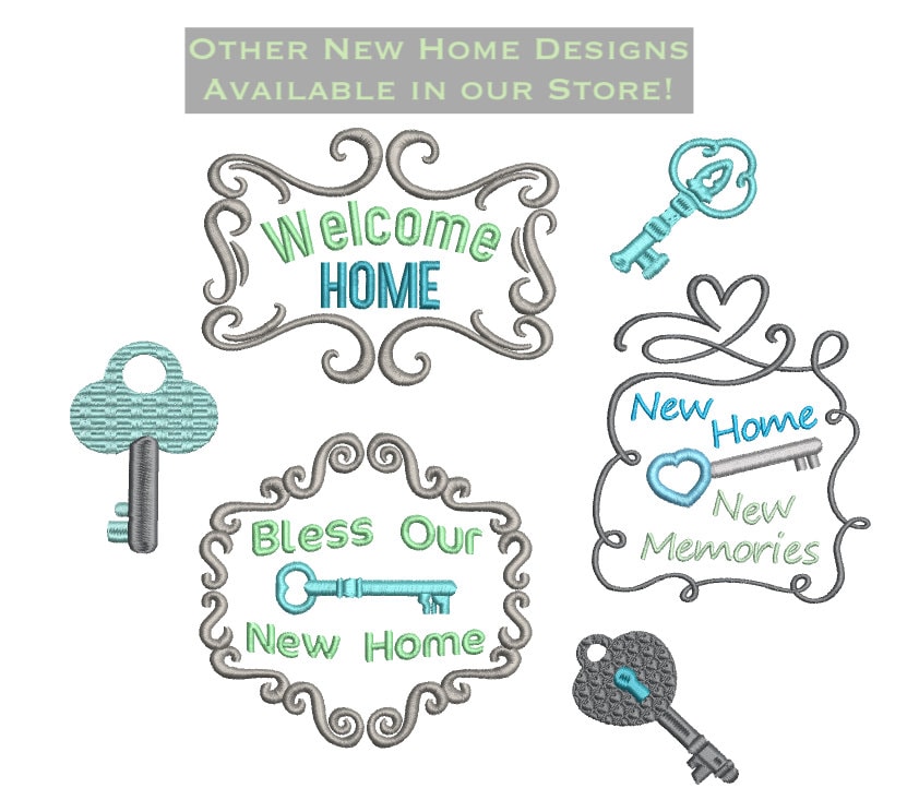 New Home, New Memories Machine Embroidery Design, 2 Sizes, New Home ...