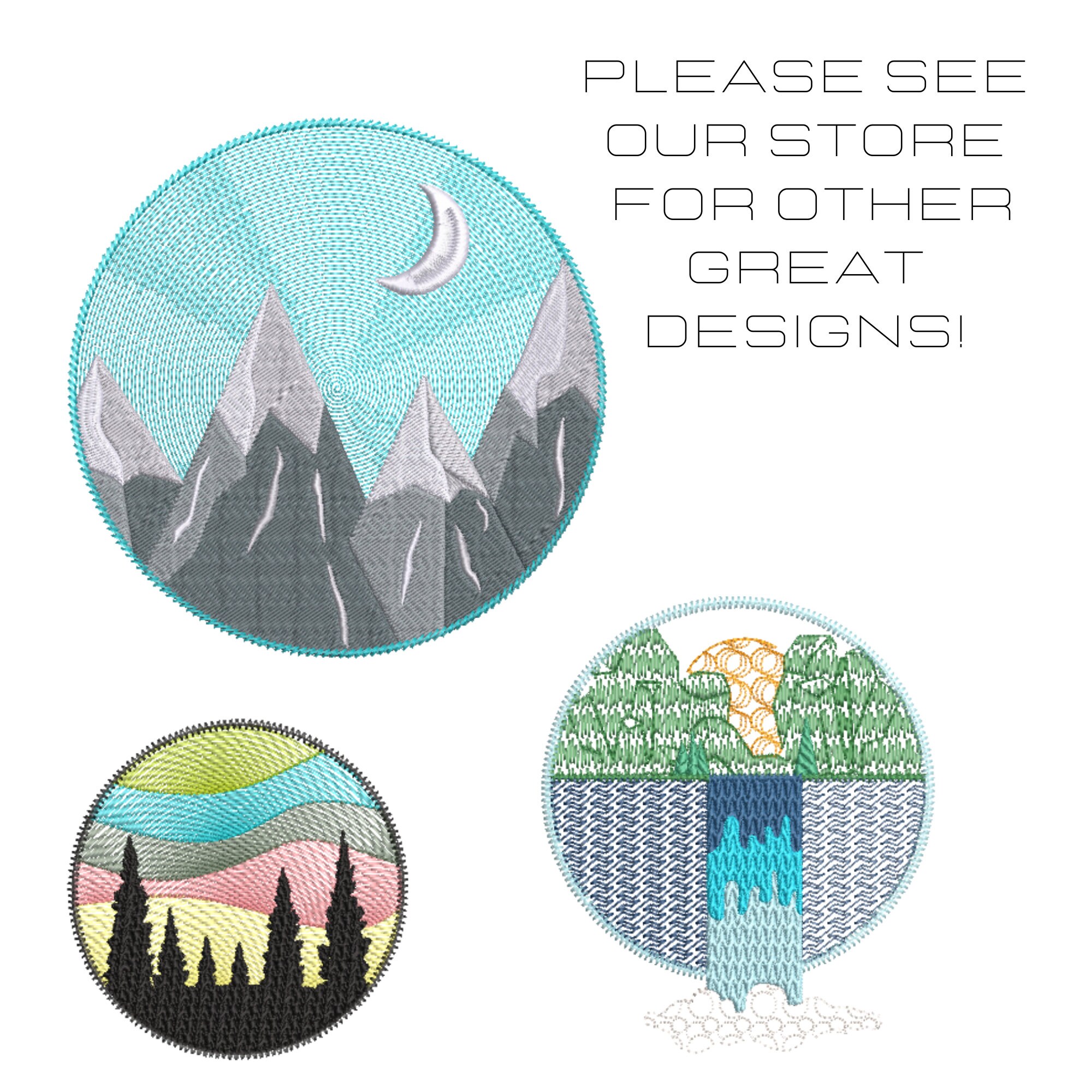 Round Forest Sunset Machine Embroidery Design Round hoop | Etsy