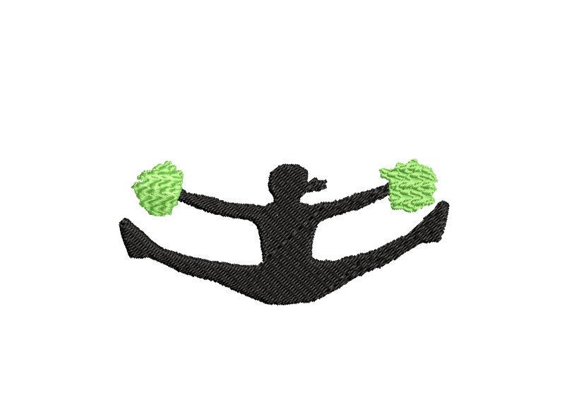 Cheerleader Machine Embroidery Design, 4x4 Hoop, Cheerleading Machine ...