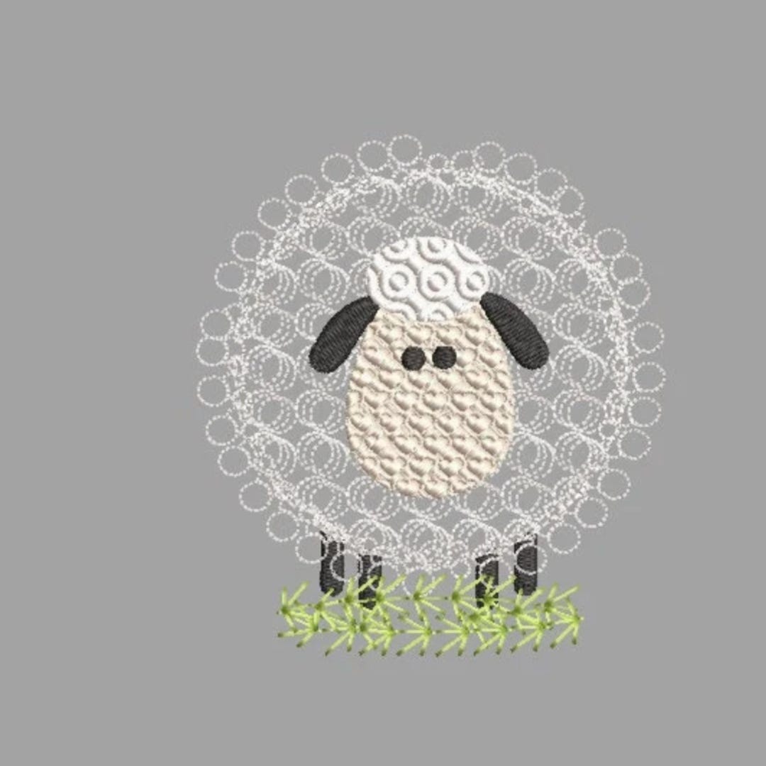 Embossed Sheep Machine Embroidery Design - Sheep Nursery Embroidery ...