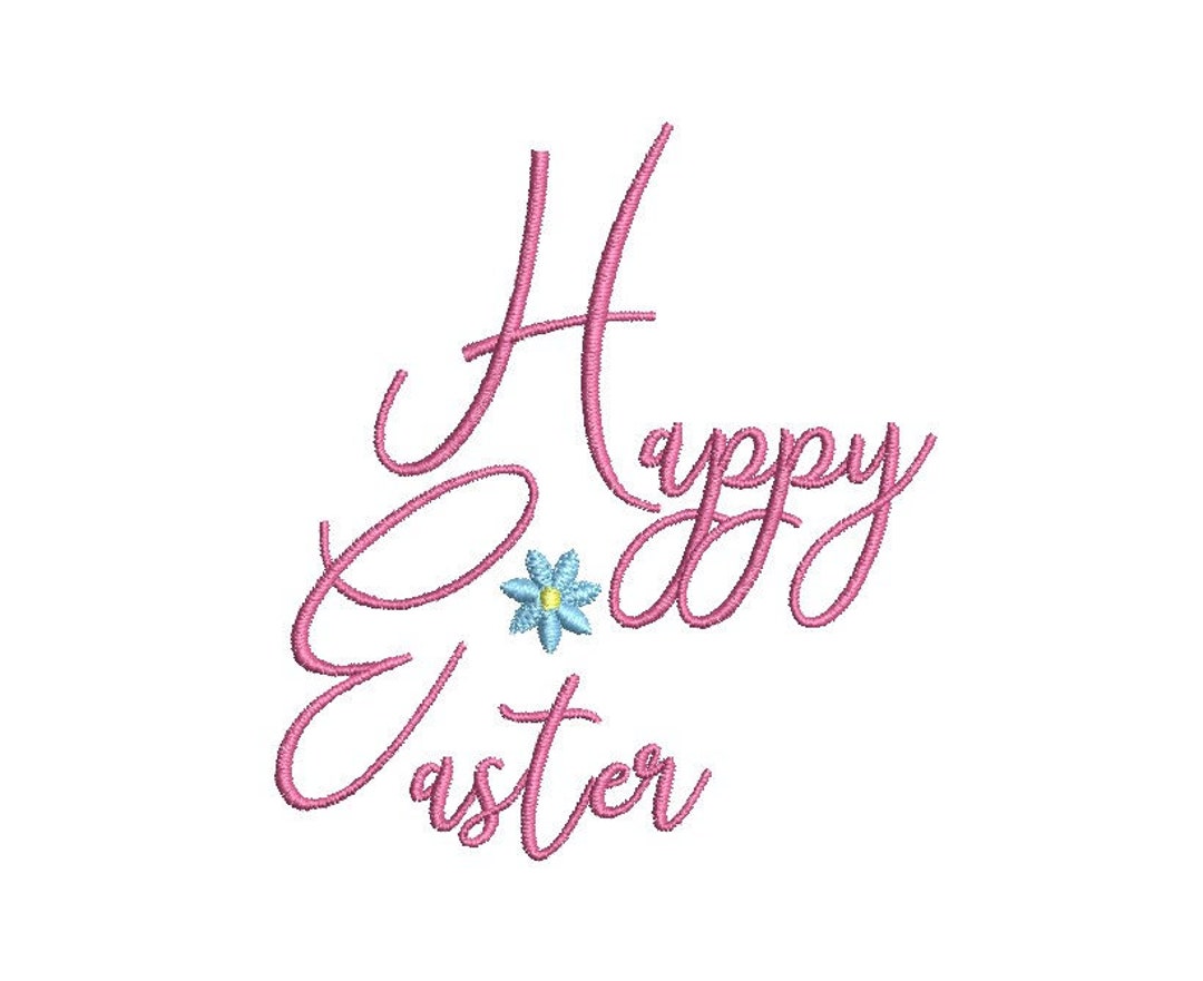 Happy Easter Machine Embroidery Design, Happy Easter Script Design ...
