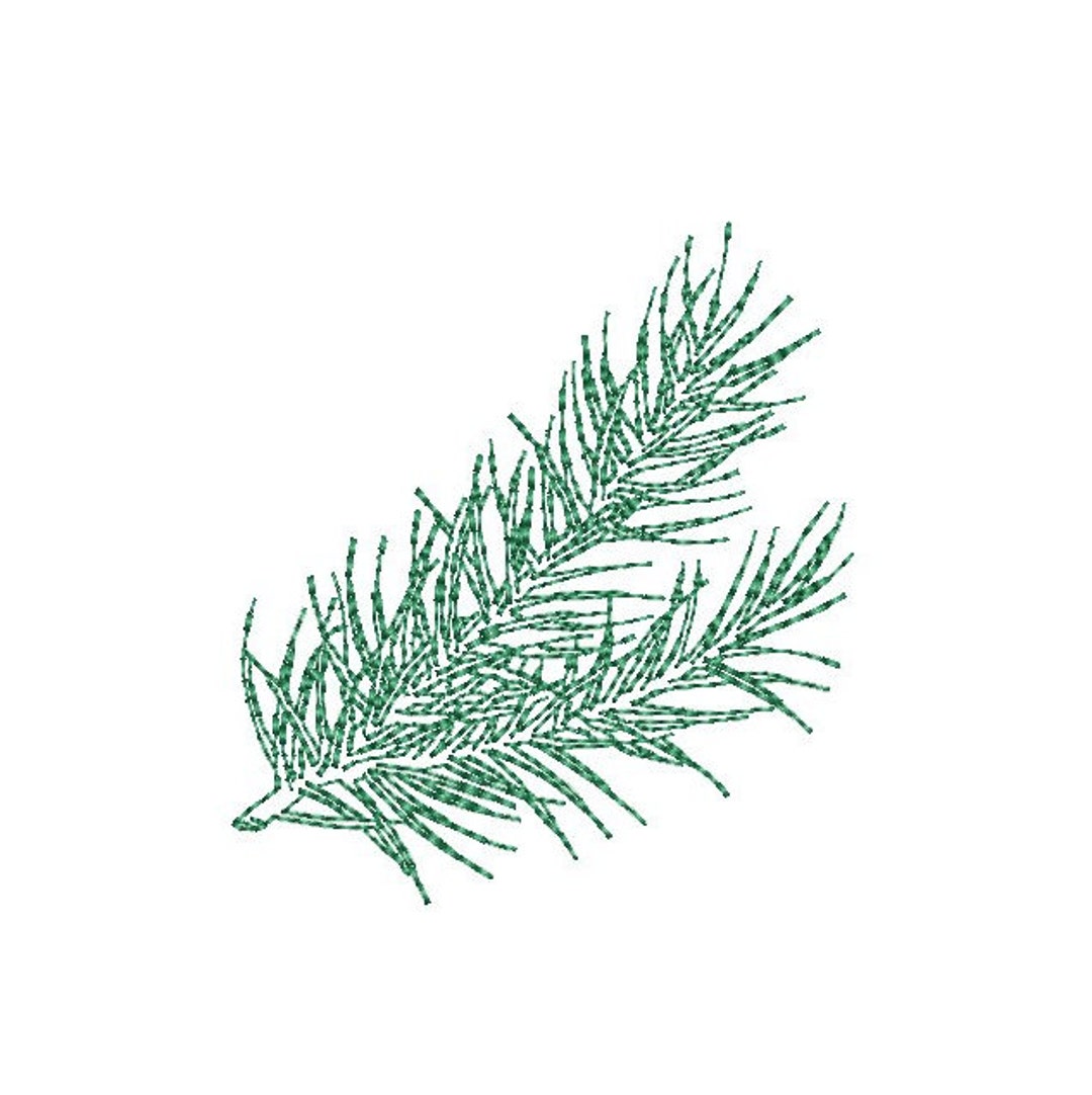 Vintage Evergreen Sprig Machine Embroidery Design, 2 Sizes, Quick ...