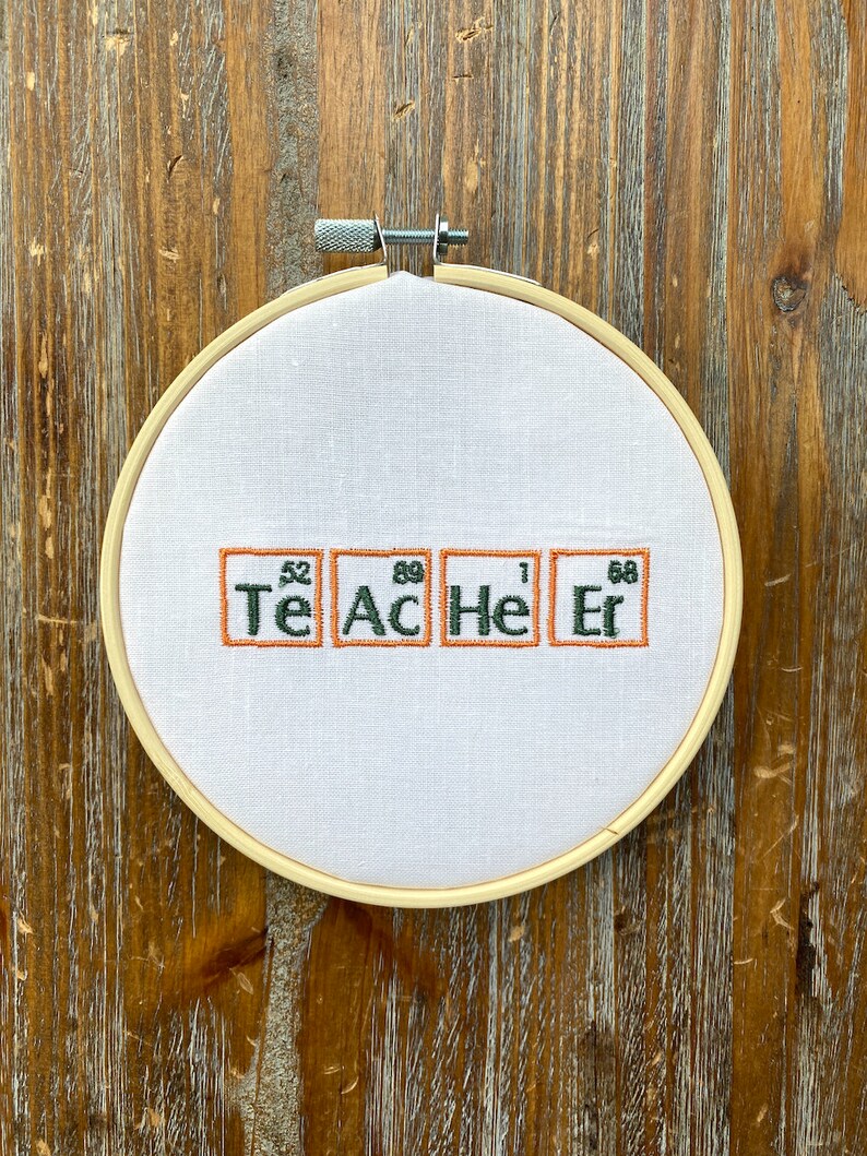 Small Teacher Machine Embroidery Design Periodic Table of - Etsy
