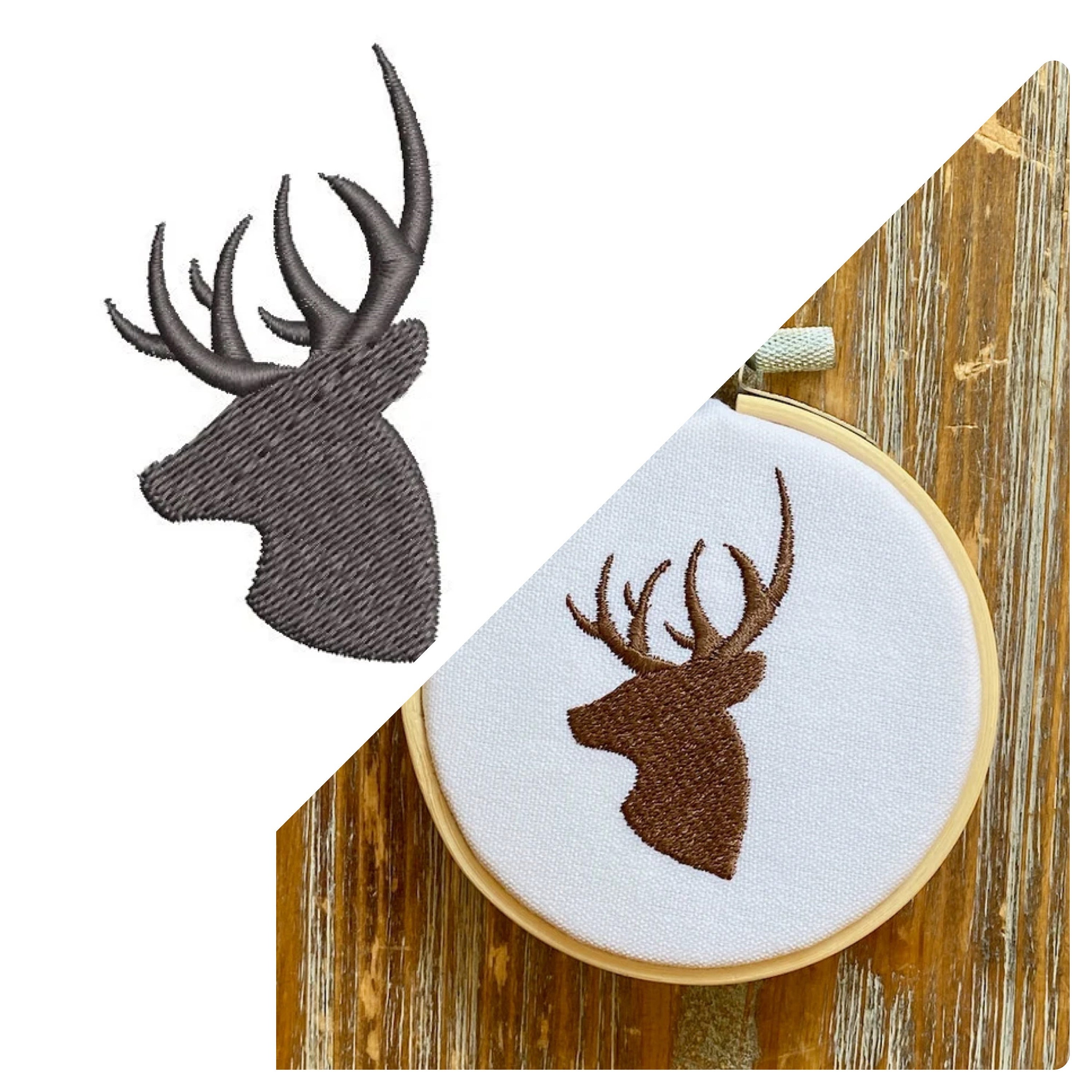 Deer Silhouette Machine Embroidery Design hunting embroidery | Etsy