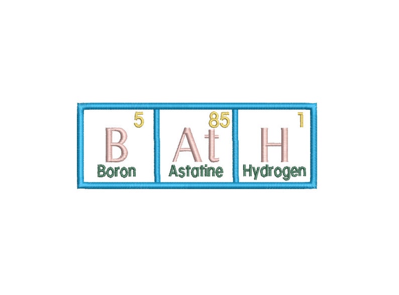 Bath Periodic Table of Elements Machine Embroidery Design 2 - Etsy