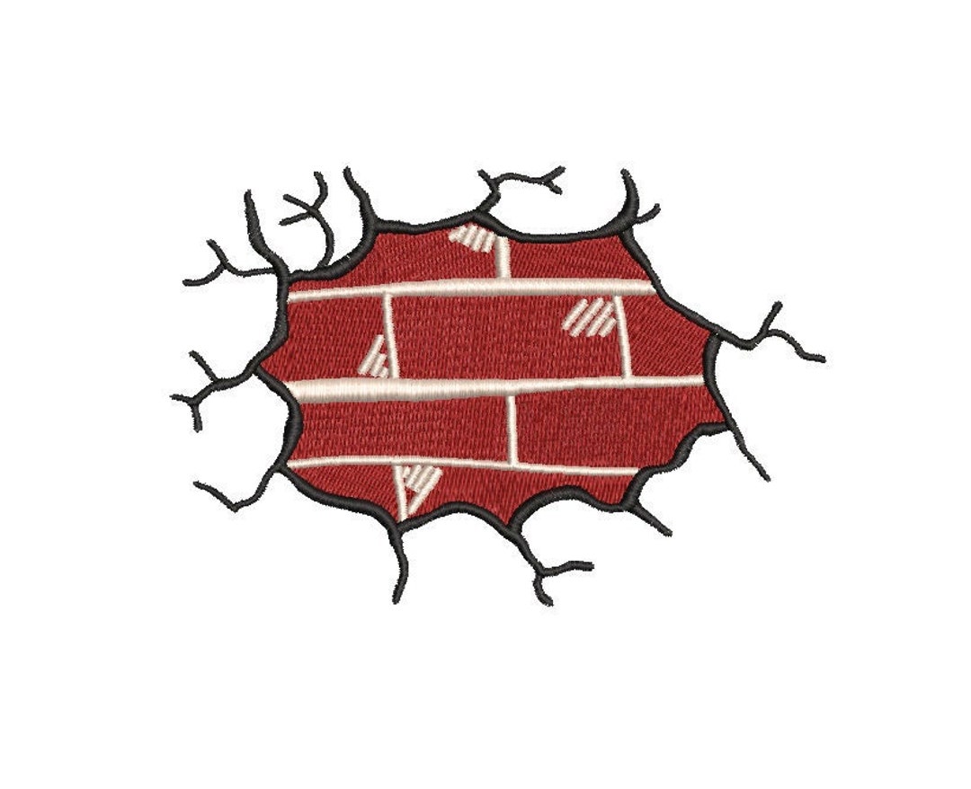 Bursting Brick Embroidery Design, Teenager Embroidery Design - Etsy