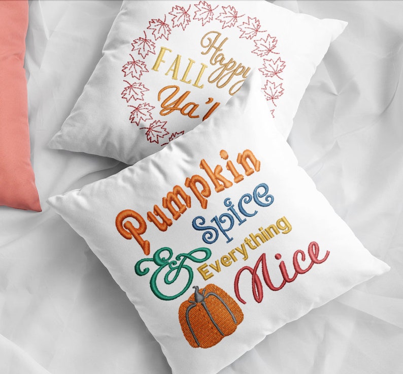 Collection of Autumn Machine Embroidery Design, 6 Designs, Autumn ...