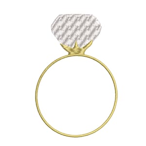 Diamond Ring Monogram Frame Machine Embroidery Design, Wedding Frame ...
