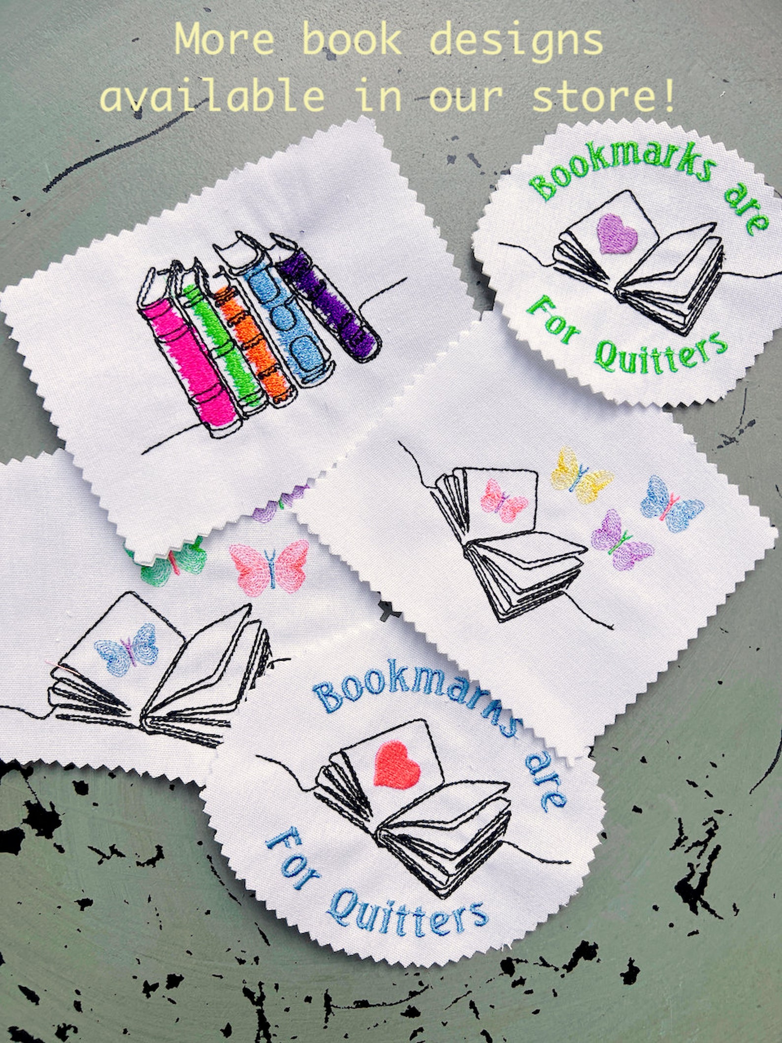 Stack of Books Machine Embroidery Design 3 Sizes Scribble - Etsy