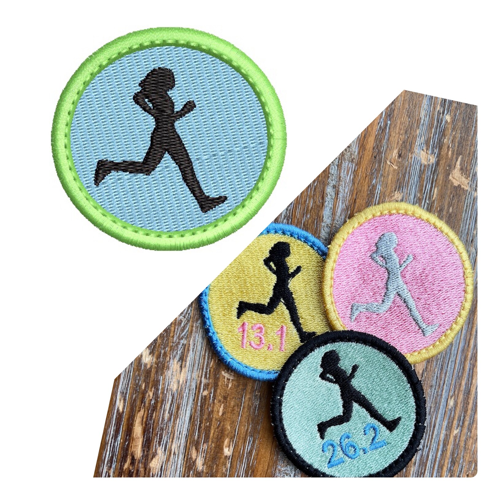 Running Patch Machine Embroidery Design, 3 Designs, 5K Embroidery ...