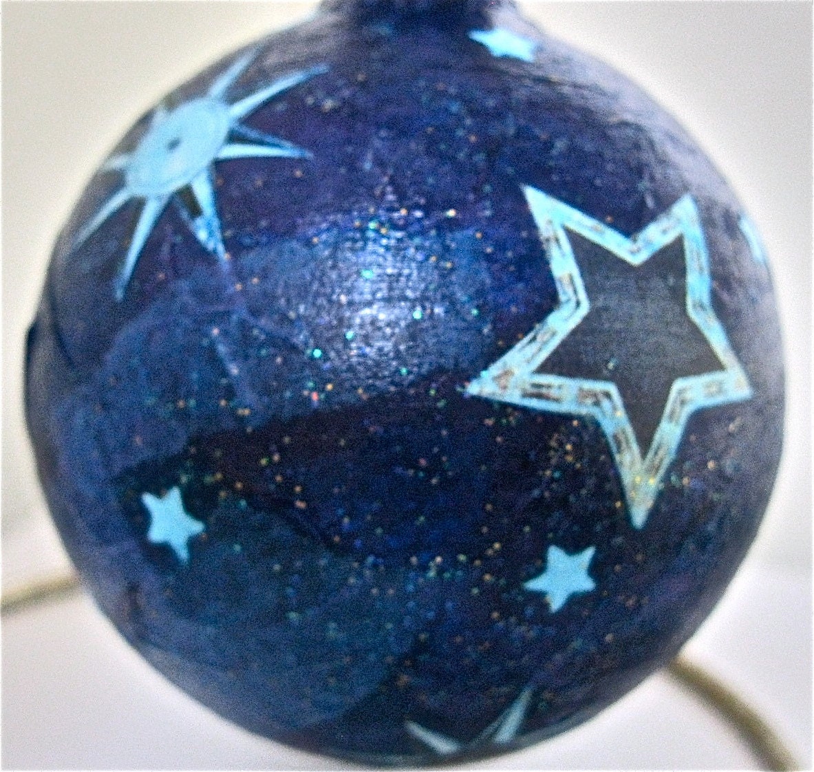 Holiday Ornament Moon Star Collaged Recycled Glass Ball - Etsy