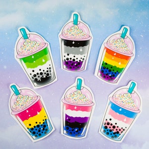 LGBT+ Bubble Tea Vinyl Gloss Sticker Set #1 - Etsy