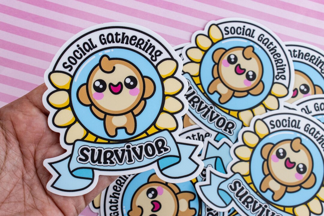 Vinyl Matte Bumper Sticker "social Gathering Survivor" 4inx4in - Etsy
