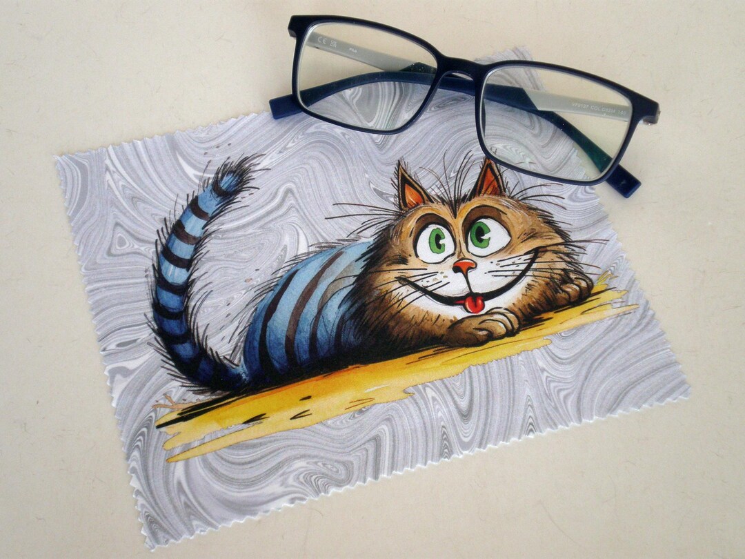 Glasses Cleaning Cloth, Cat Glasses Cleaning Cloth, Microfiber Cleaning ...