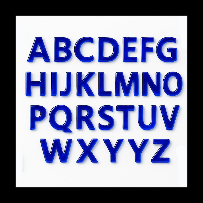 COE 90 and COE 96 BLOCK Glass Letters & Numbers – Pre Cut Fused Glass ...