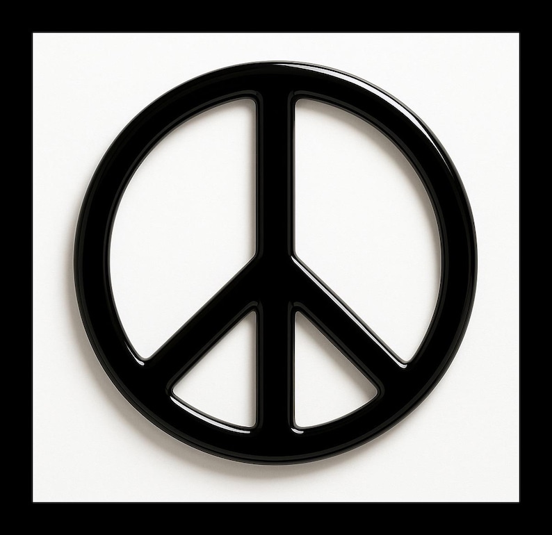 Waterjet Cut Peace Sign: Dichroic or Black/white Glass, COE 90/96 ...