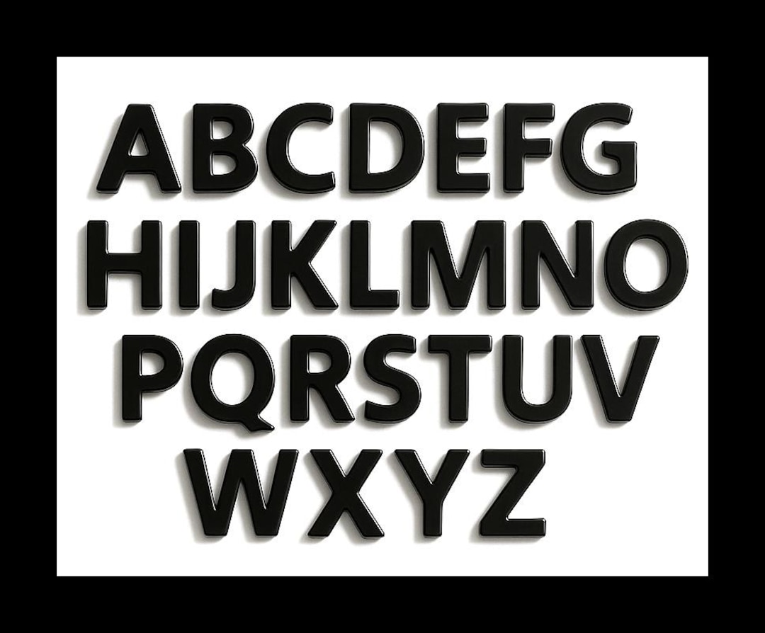 COE90 Black Glass Letters – Block Font, UPPERCASE, 1-6 Inch - Etsy
