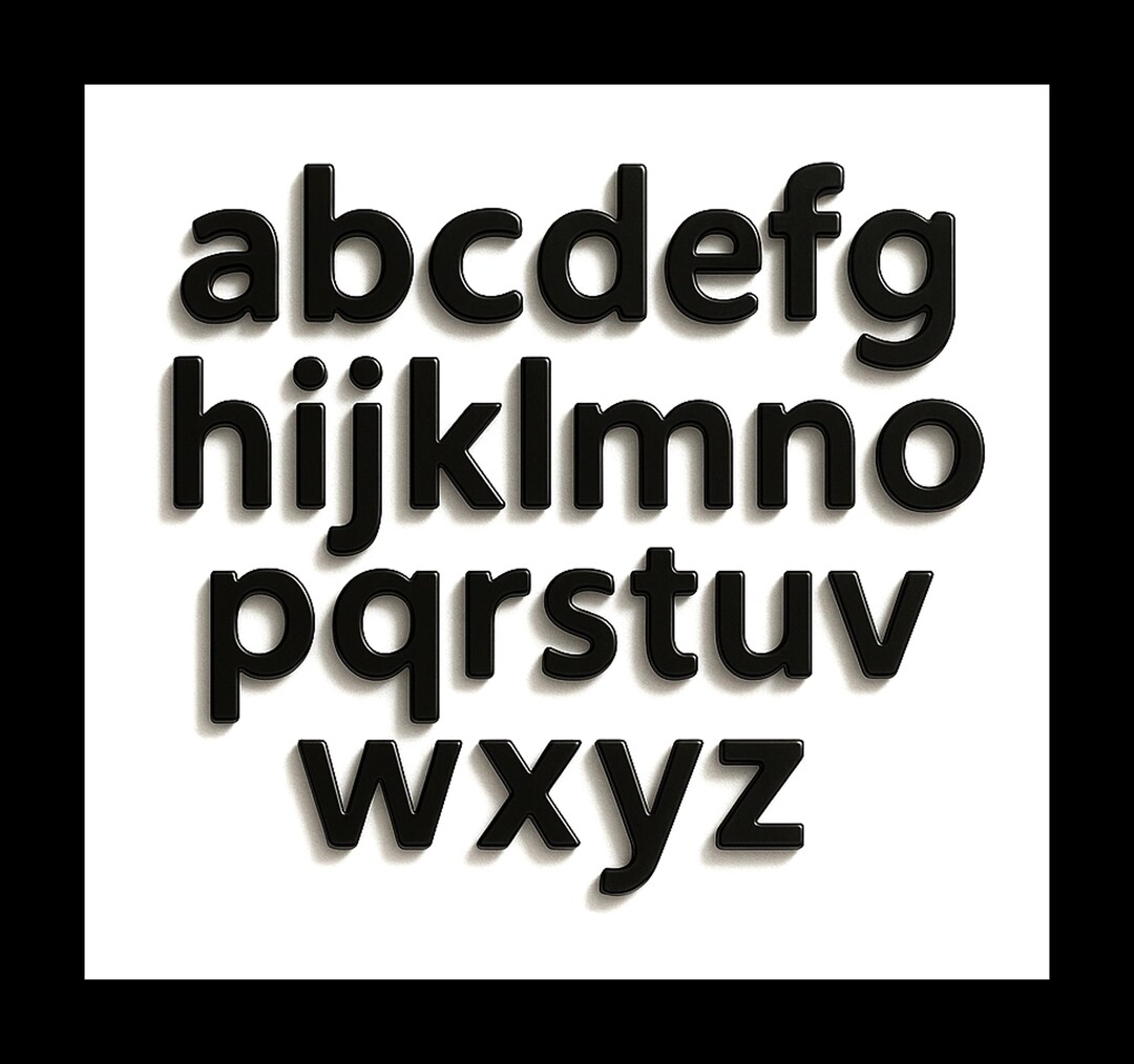 Black Glass Letters – Lowercase- BLOCK Letters – COE 96 – 2mm Thick ...