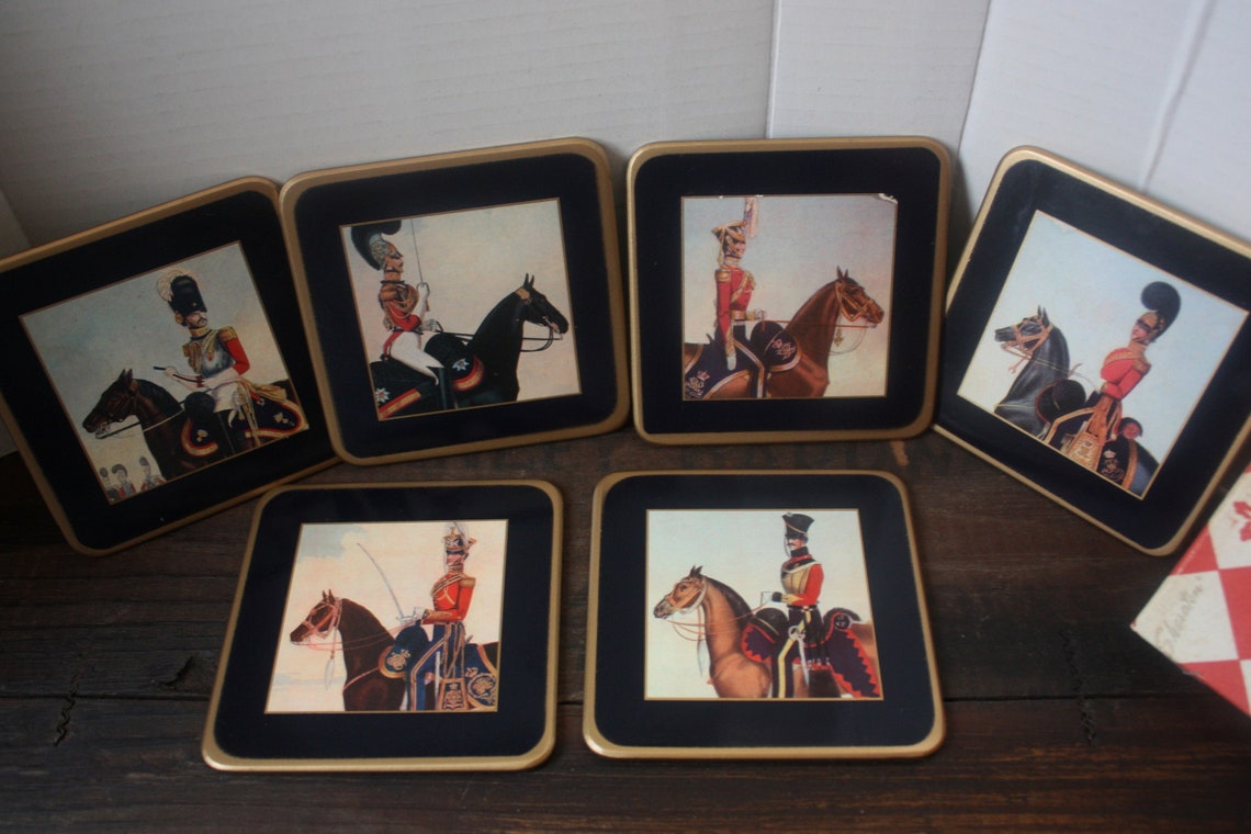 Vintage Set of Six Sheraton Mat Coasters Military Uniforms - Etsy