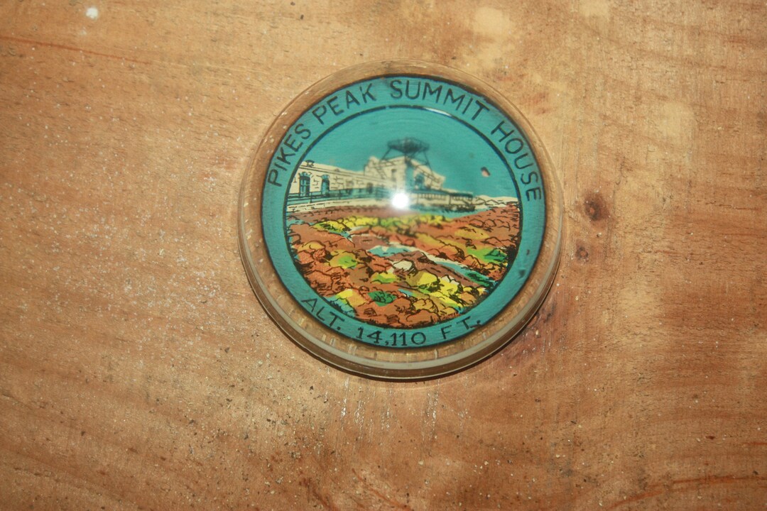Viintage Pikes Peak Summit House Glass Souvenir Paperweight - Etsy