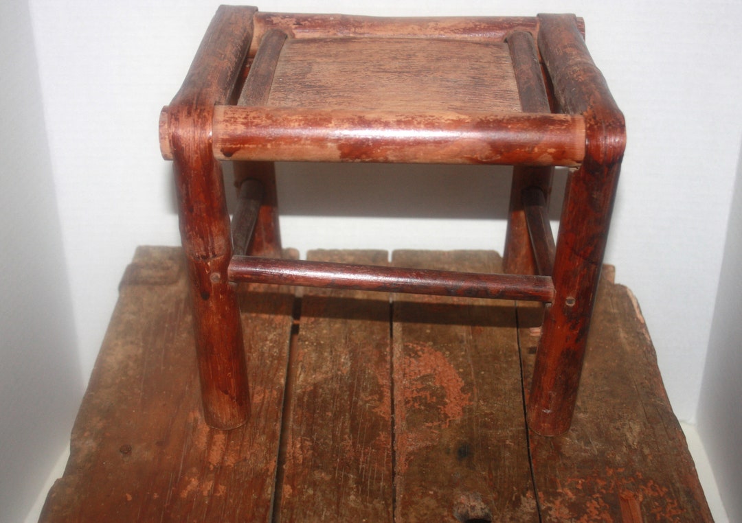 Viintage Small Bamboo Stool - Etsy