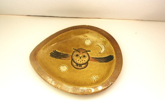 Vintage Poppy Trail Pottery Owl Dish - Gem