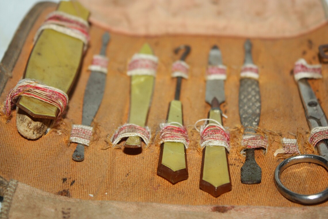 Antique 1920s Art Deco Celluloid Manicure Set in Original Case | Etsy