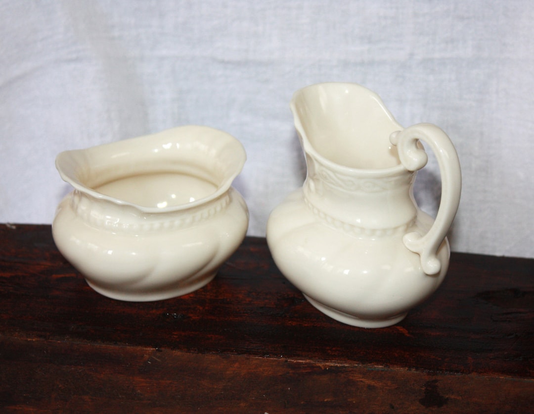 Beautiful Lenox 1950s Cream White Colonial Pattern Creamer and Sugar - Etsy