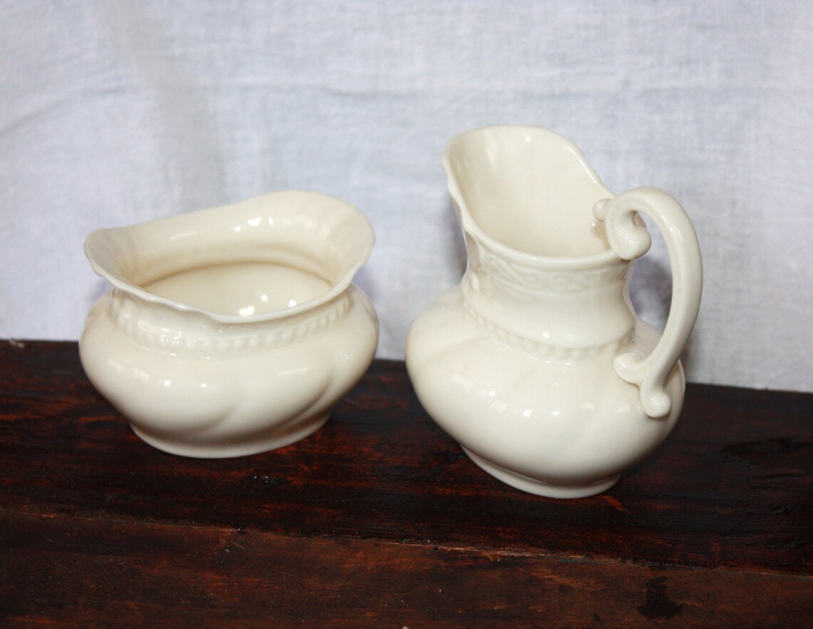 Beautiful Lenox 1950s Cream White Colonial Pattern Creamer and - Etsy
