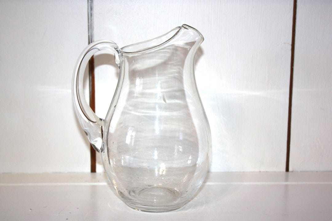 Vintage Small Glass Juice Pitcher - Etsy