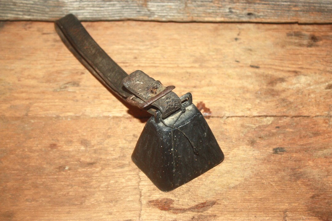 Great Vintage Cow Bell on Leather Strap - Etsy