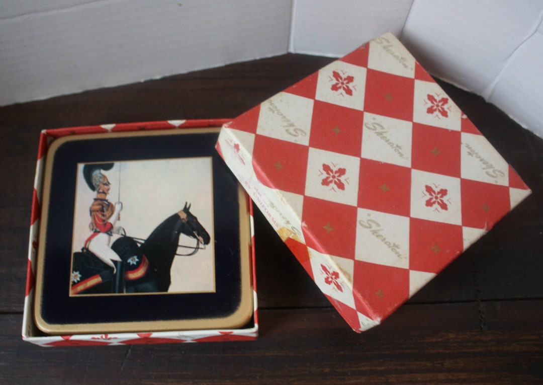 Vintage Set of Six Sheraton Mat Coasters Military Uniforms Original Box ...