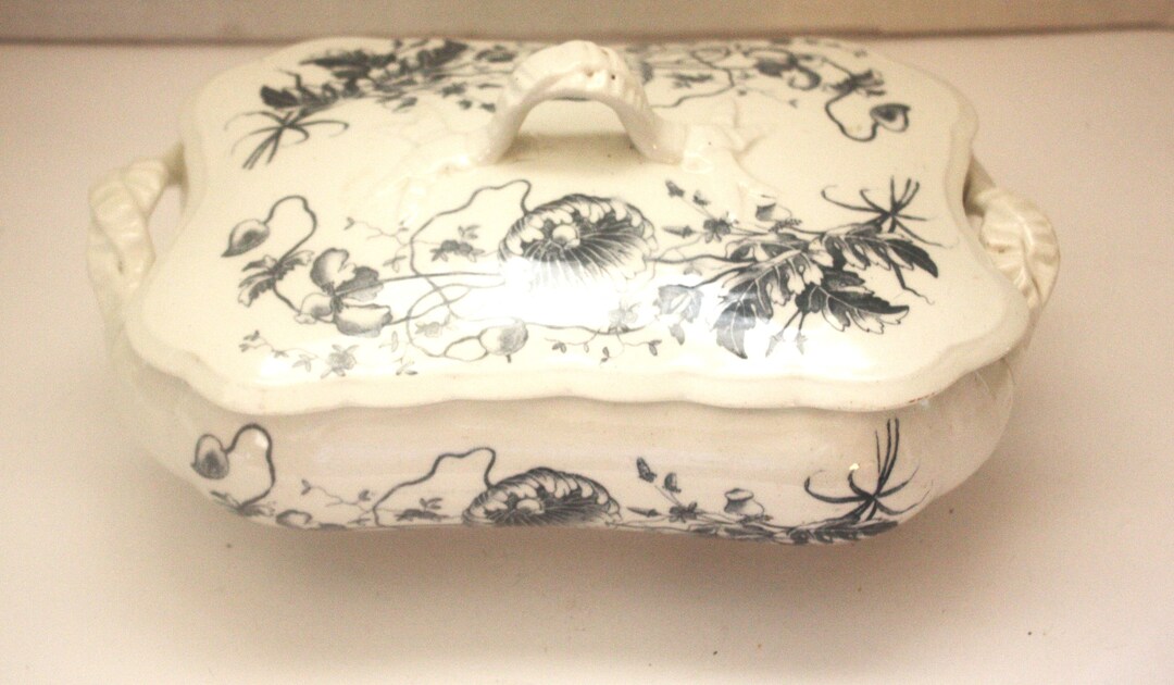 Antique Tunstall England Transferware Porcelain Covered Server - Etsy