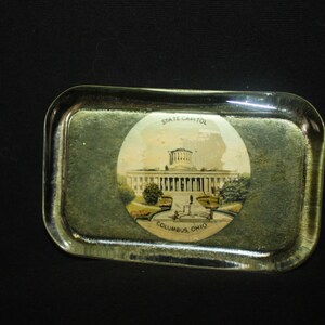 Vintage Heavy Glass Paper Weight Columbus Ohio Capitol Building Early ...