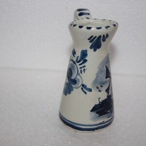 Vintage Delft Pottery Mini Pitcher Blue White Windmills | Etsy