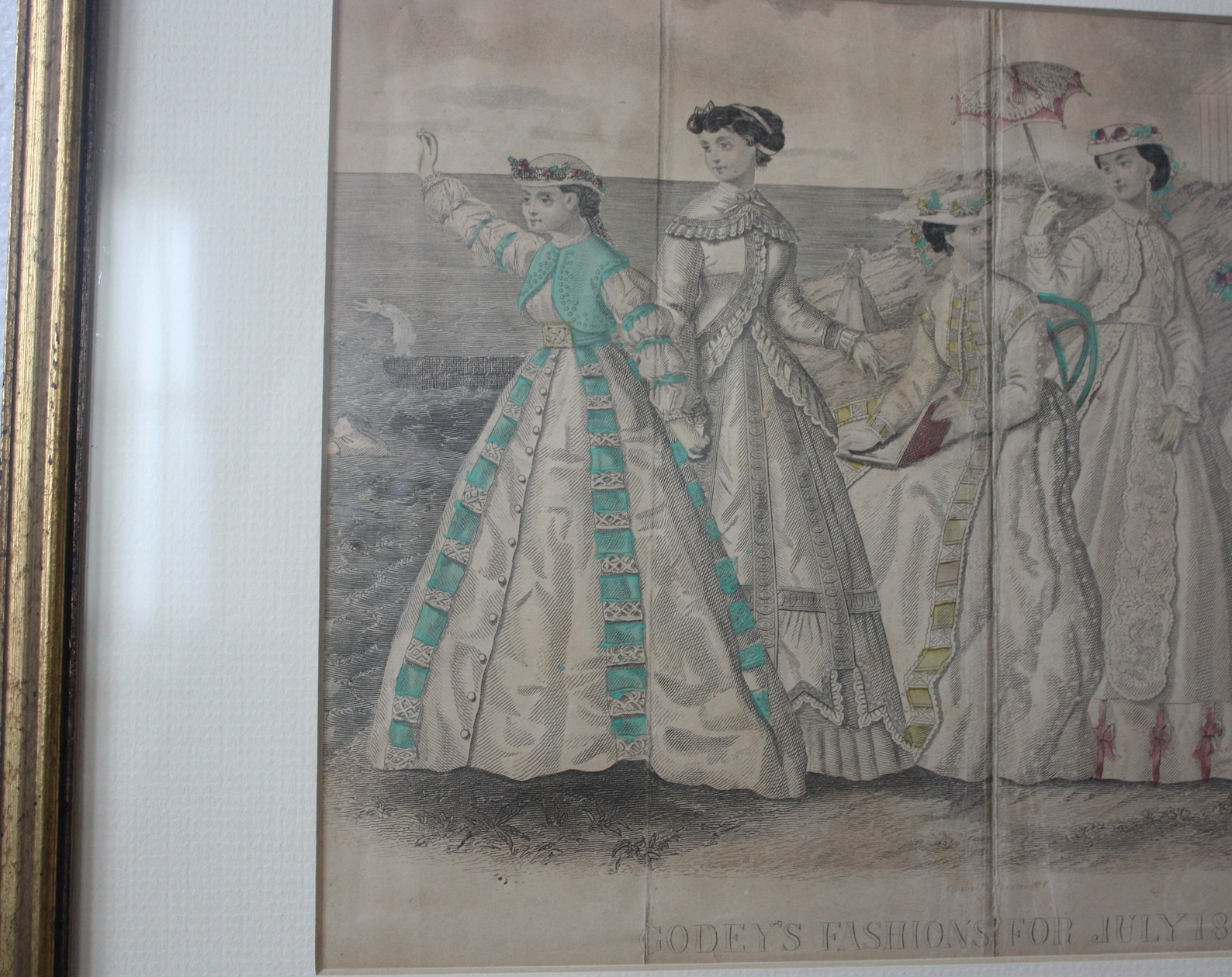 Vintage Framed Print godey's Fashions for July - Etsy