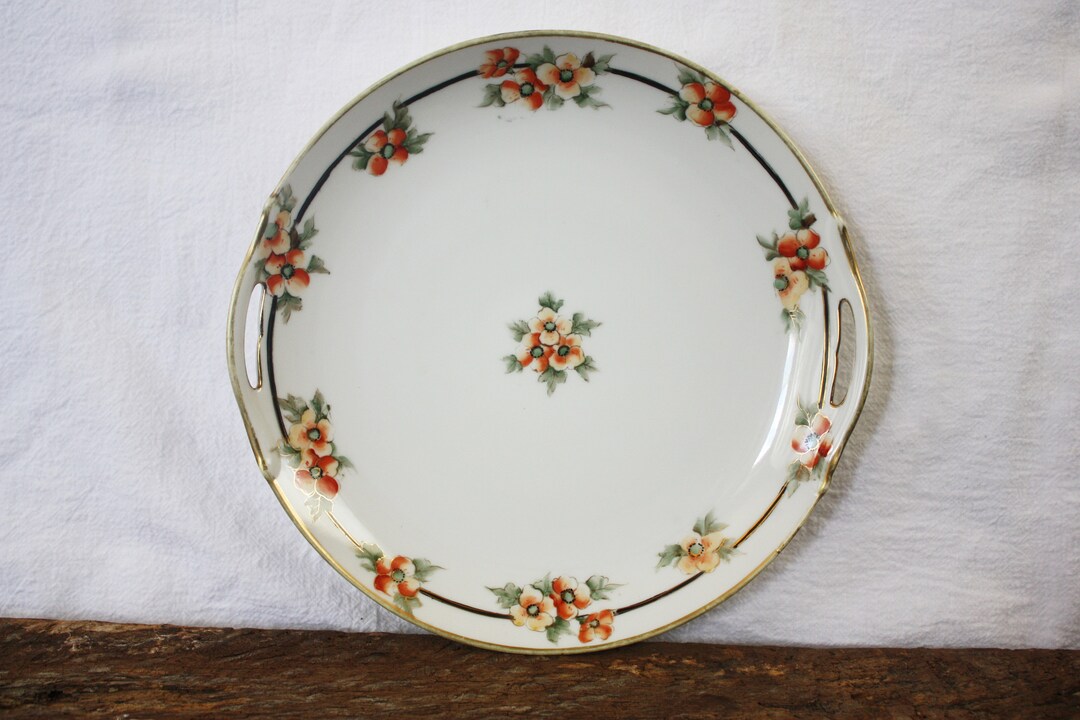 Antique Nippon Morimura Bros Porcelain Handpainted Plate or Platter Cut ...