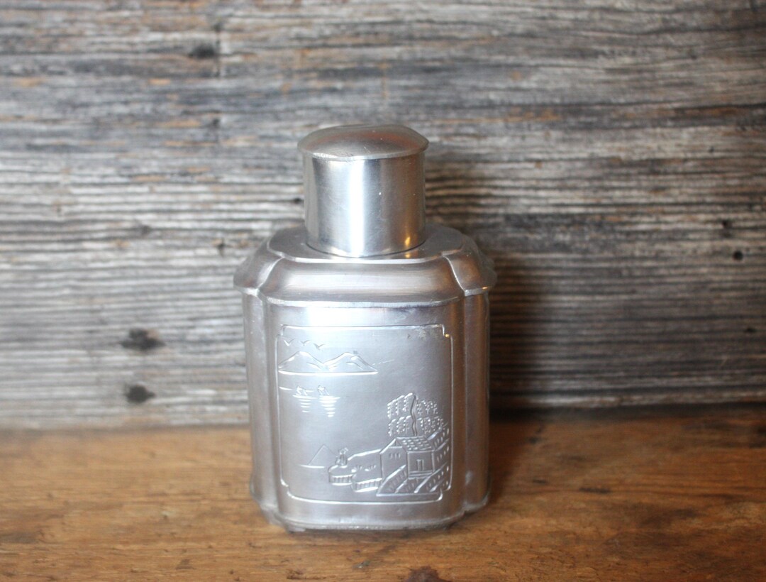 Vintage Chinese Pewter Tea Caddy - Etsy