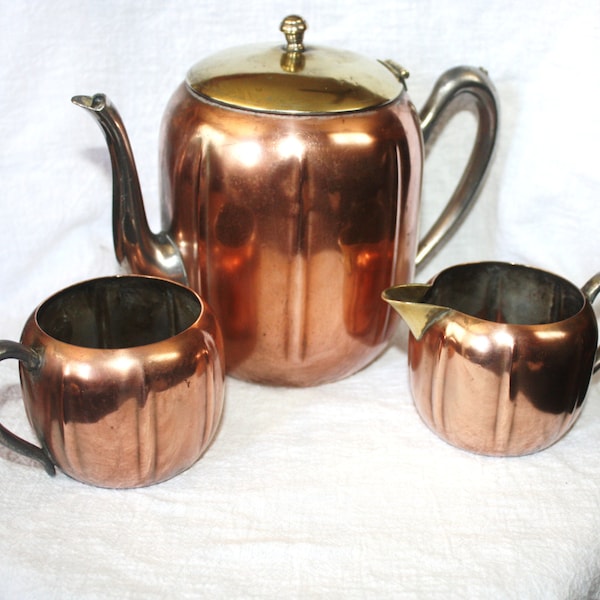 Copper Silver Teapot - Etsy