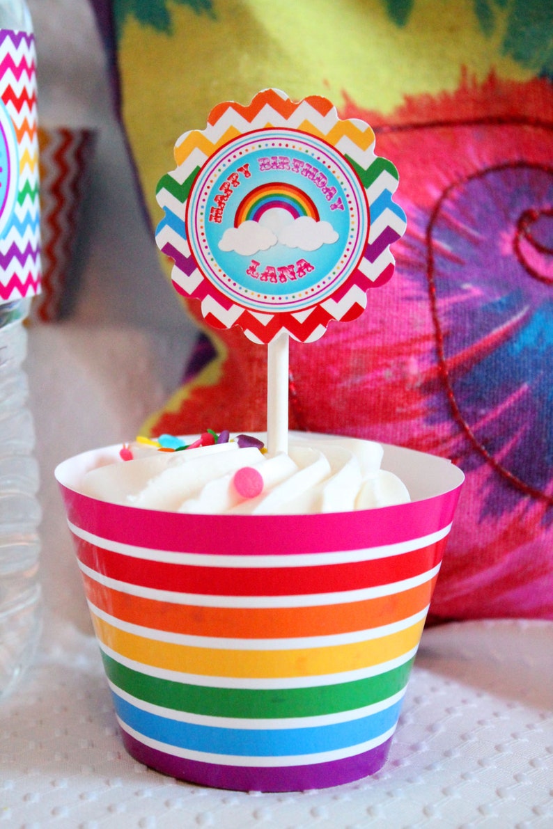 INSTANT DOWNLOAD - the Rainbow Party Collection - Cupcake Wrappers - Etsy