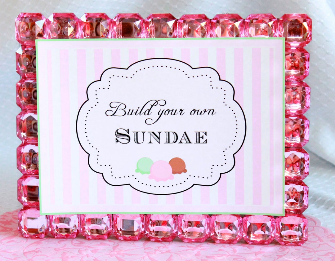 INSTANT DOWNLOAD - Ice Cream Shoppe Party - "build Youn Own Sundae ...