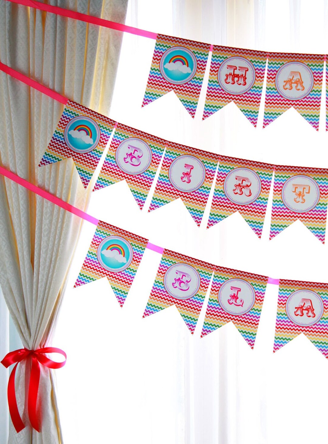 INSTANT DOWNLOAD - the Rainbow Party Collection - Happy Birthday Banner ...