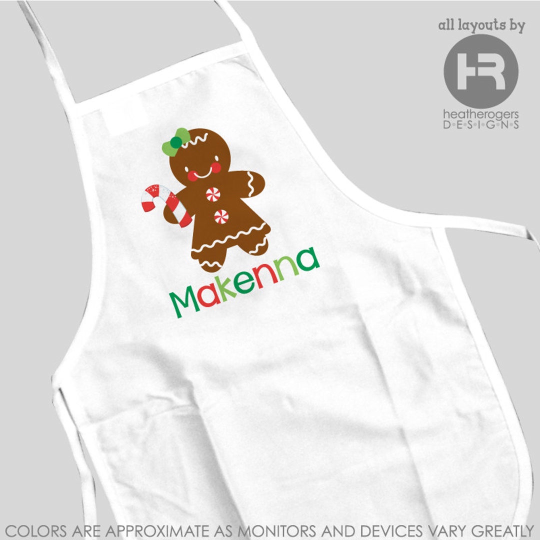 Gingerbread Apron Adult Size or Toddler Size Gingerbread Boy or Girl ...