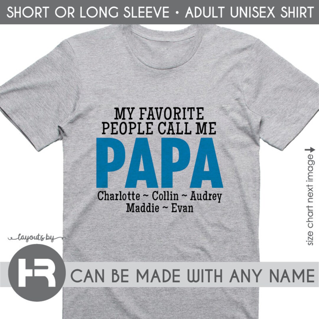 Papa Shirt - Favorite Papa T-shirt - Papa Birthday, Christmas or Father ...