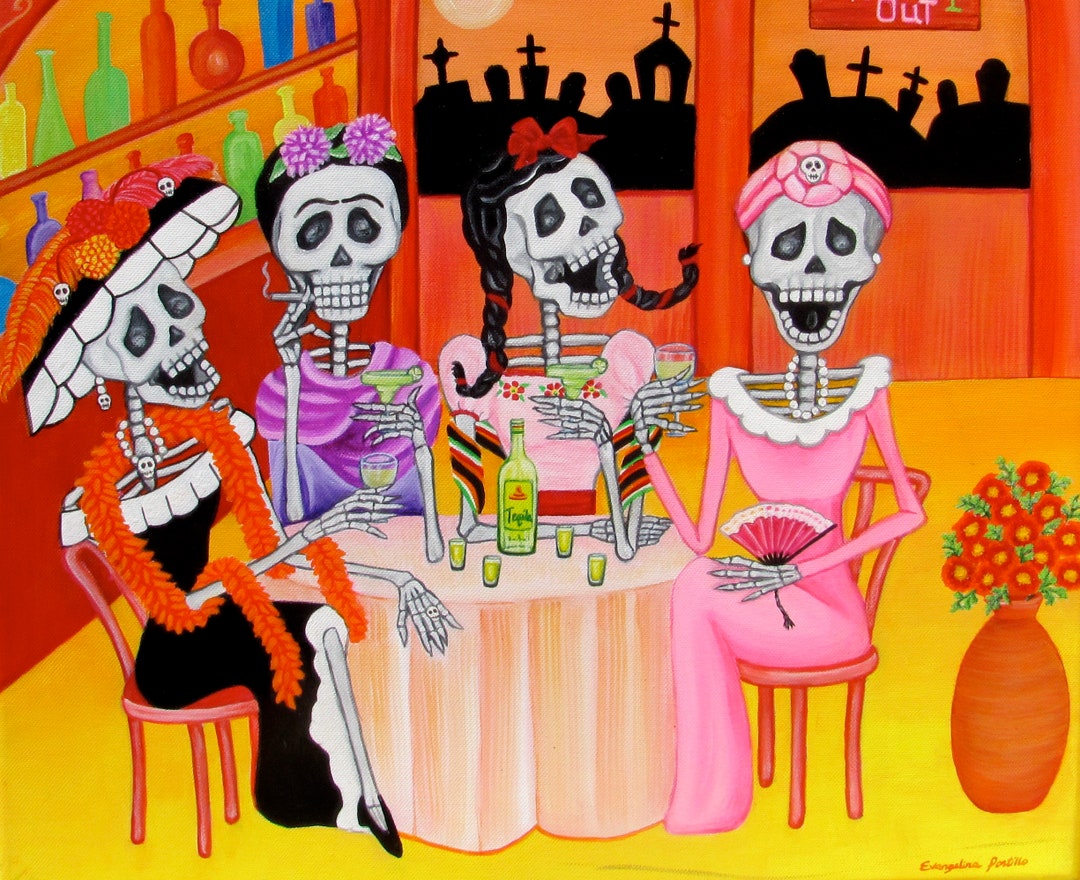 Las Comadres - Dia De Los Muertos 8x10 Print by Evangelina Portillo - Etsy
