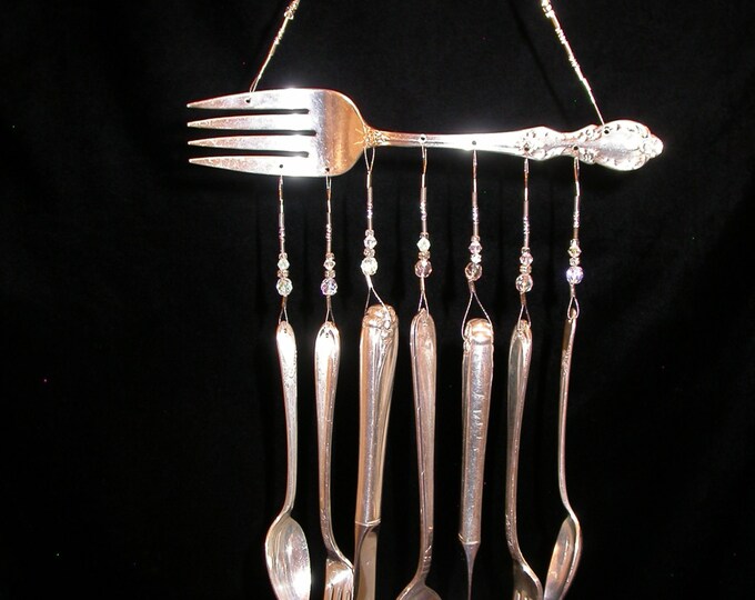 Wind Chimes Silver Plate Vintage Serving Fork With Silverware Unique ...