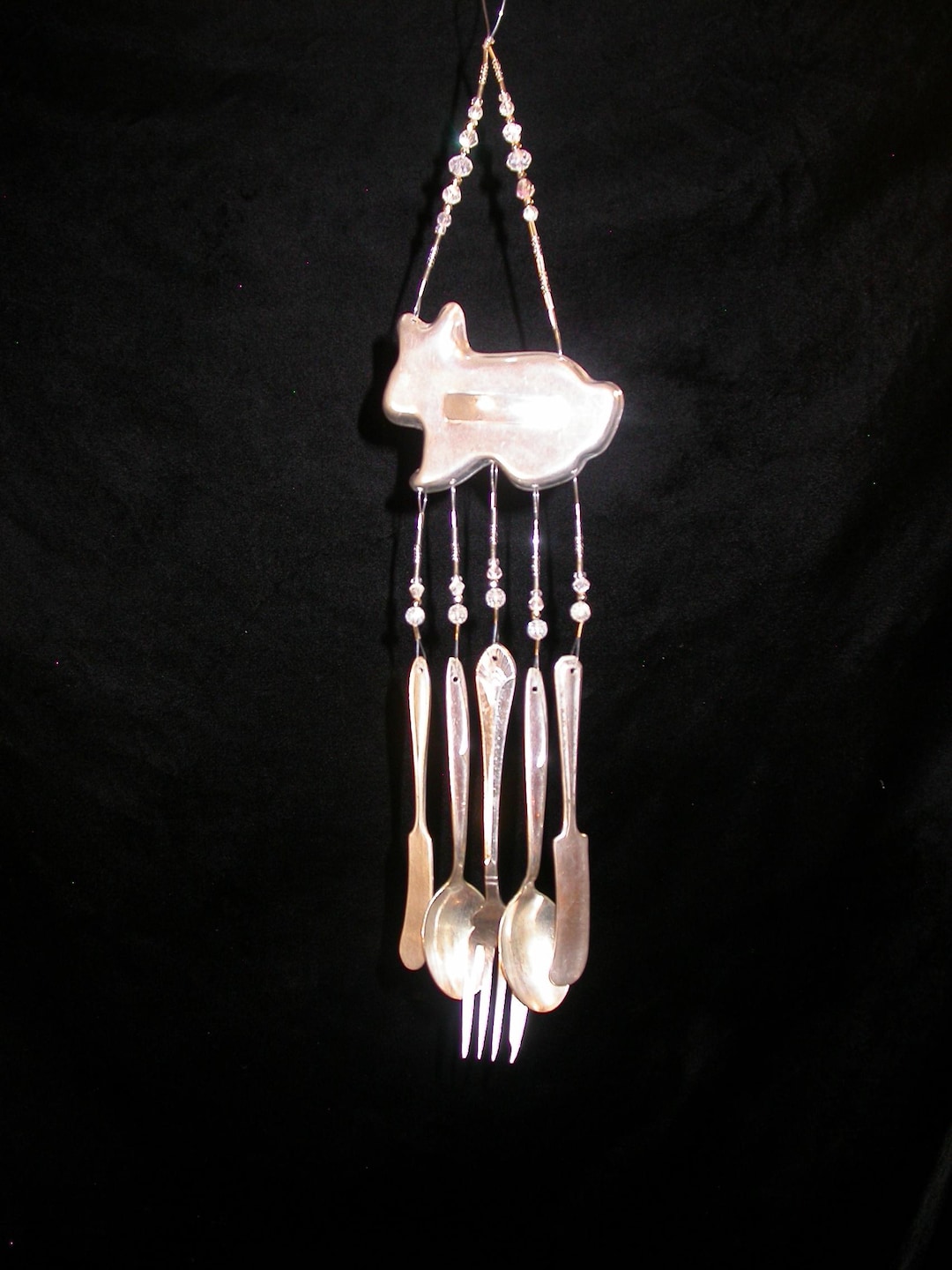 Wind Chime Bunny Rabbit Cookie Cutter With Silverware Unique Whimsical ...